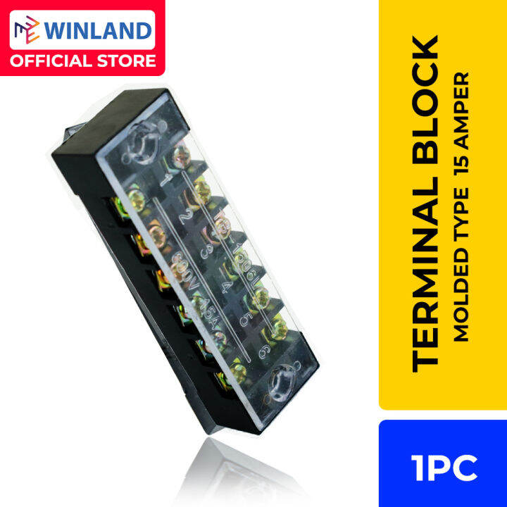 WINLAND Terminal Block Molded Type w/15A/Ampere 600v w/ 6 Pins TB-1506 ...