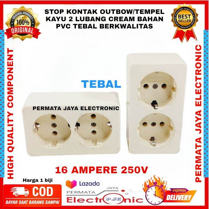 Double Stop Kontak Arde Outbow / OB 2 stop kontak 2 lubang stop kontak ...