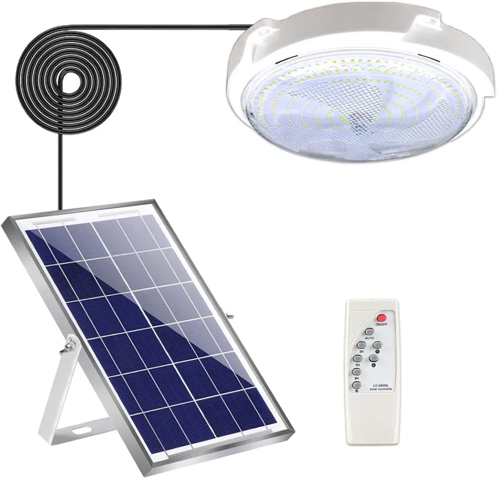 Solar Ceiling Lights Indoor Outdoor, Solar Pendant Light with Remote ...