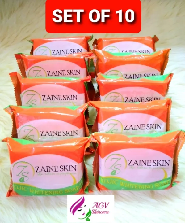 ZAINE SKIN (SET OF 10) KOJIC WHITENING SOAP 10 X 90g/ ZAINE MILK WHIPP ...