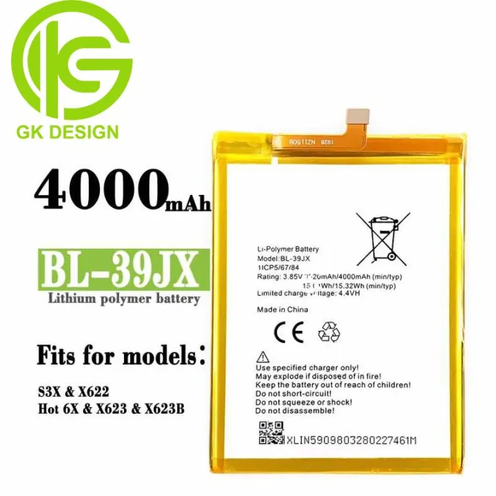 GK Infinix Hot 6X X623, X623B S3X X622 Battery Model BL-39JX Original ...