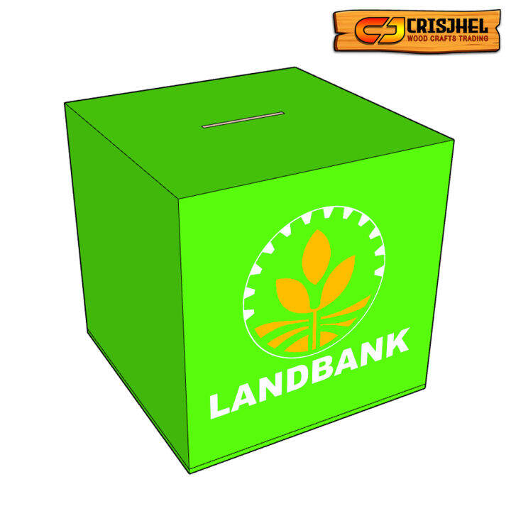 Mini Wooden Coin bank LANDBANK design newly Design Alkansya by Crisjhel ...