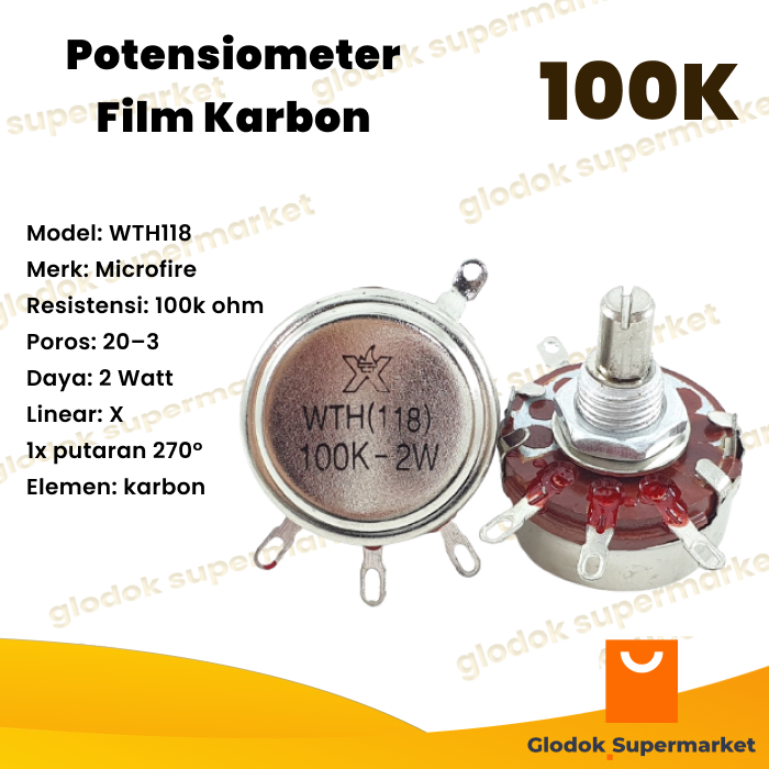 Potensio Meter WTH118 100k 2w Microfire WTH-118 2 Watt 104 | Lazada Indonesia