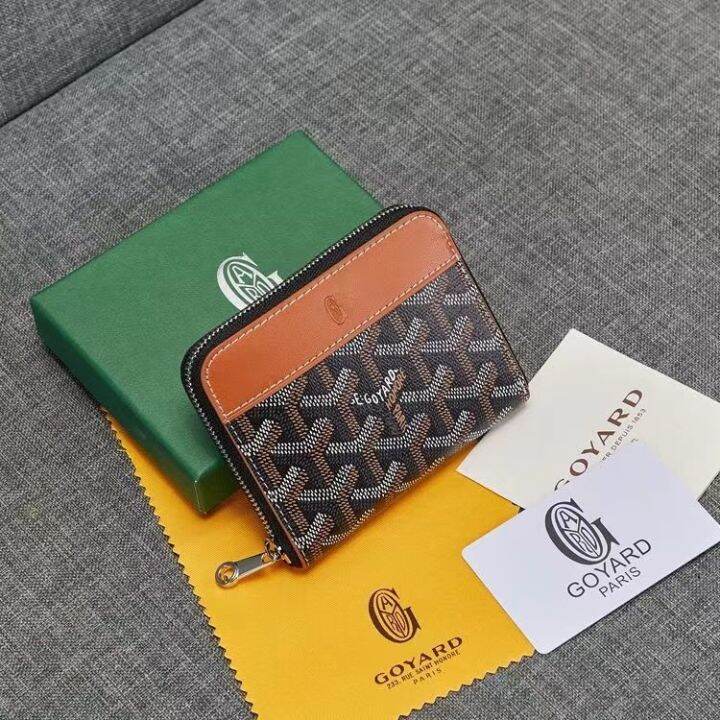 Goyard Goya กระเป๋าสตางค์ใหม่ซิปกระเป๋าเก็บบัตรทันสมัยกระเป๋าสตาค์ซิป ...