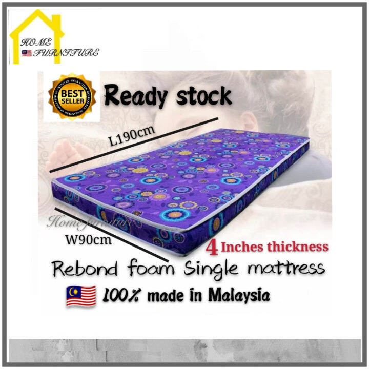 Single rebond foam 4 Inches mattress/Tilam bujang | Lazada