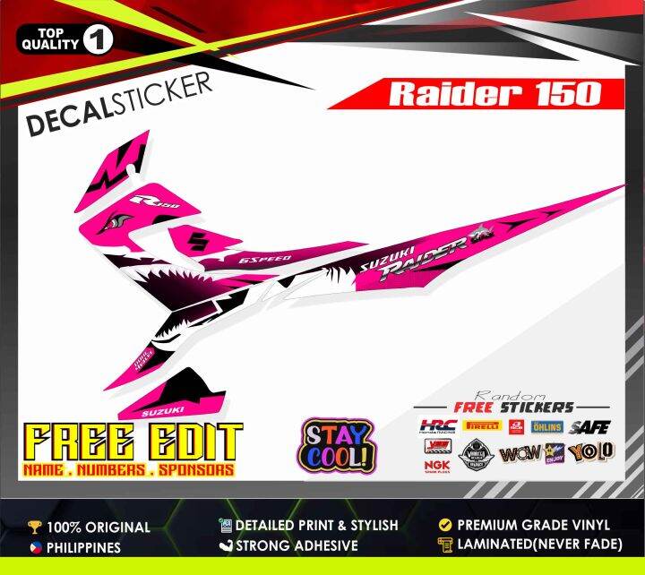 Suzuki Raider 150 Decals - High Quality Waterproof, Scratchproof ...