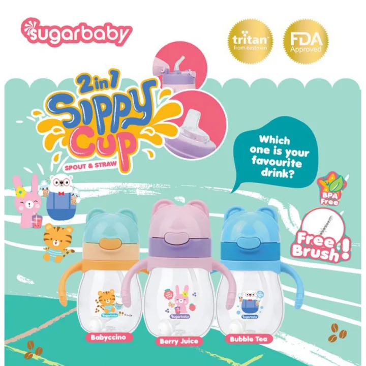 Sugar Baby 2 in 1 Sippy Cup Botol Minum Anak 6m+ 270 ml - Tersedia ...