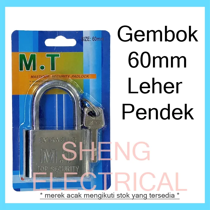 Gembok 60 mm Pintu Pagar Rumah Kamar Toko Gerbang 60mm Leher Pendek ...