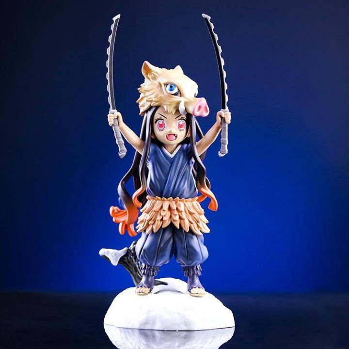 Hey Anime-Demon Slayer Kamado Nezuko Cosplay Inosuke figures with ...