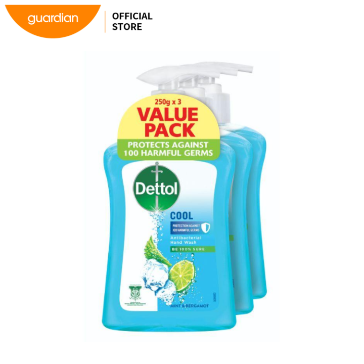 Dettol Antibacterial Hand Wash Cool 250ml Value Pack X3 Lazada