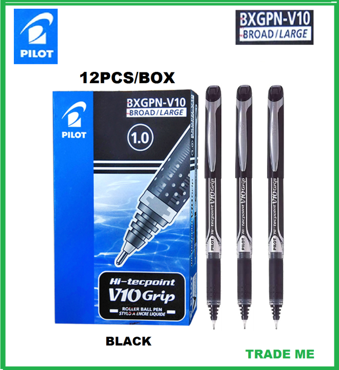 SIGN PEN PILOT V10 GRIP, HI-TECPOINT 1.0MM BROAD/LARGE (12 pcs./BOX ...