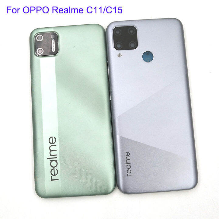 Realme C11 2020 RMX2185ฝาหลังแบตเตอรี่แผงประตูเคสด้านหลังอะไหล่สำหรับ ...