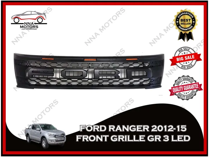 FORD RANGER T6 2012-15 Front Grille Black GR 3 led | Lazada PH