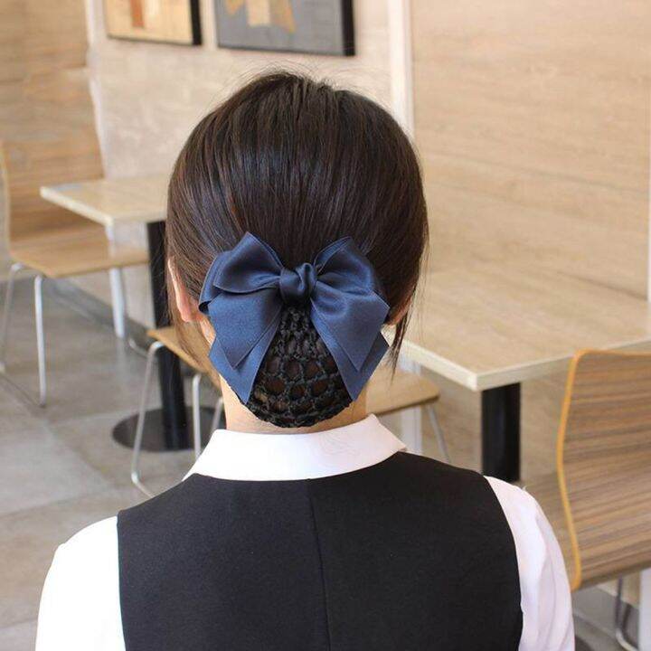 Chanbaek bow hair clip hairnet with ribbon for women hairnet for women ...