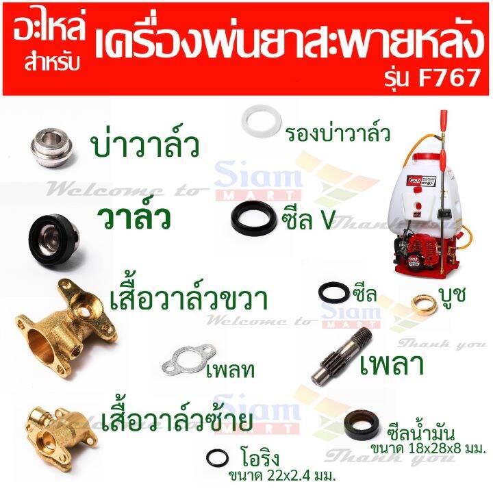 อะไหล่สำหรับเครื่องพ่นยาสะพายหลังแบบเครื่องยนต์ POLO รุ่น F767 | Lazada.co.th