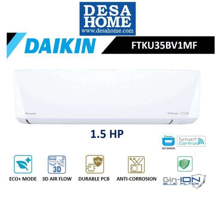 [free Delivery] Daikin Ftku35bv1mf 1 5hp R32 Inverter Air Cond With Gin