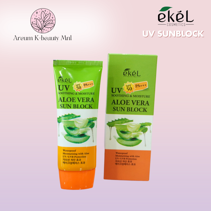 Ekel Aloe Vera Soothing & Moisture Sun Block SPF50 PA+++ 70ml | Lazada PH