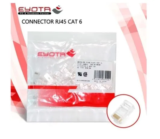 Konektor modular plug rj45 eyota cat 6 utp 50pcs gigabit - Connector ...