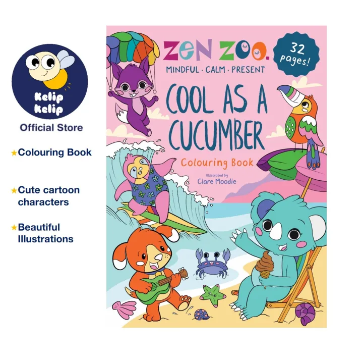 Zen Zoo Animals Colouring Book Cool As A Cucumber For Kids | Lazada