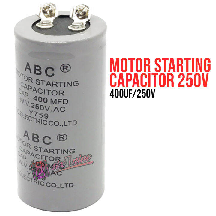 Motor Run Start Capacitor AC 250V 400uF 2 Terminals Polypropylene Film ...