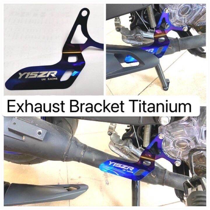 Y15 Y15ZR YSUKU Y Muffler Exhaust Protector Bracket TITANIUM Breket ...