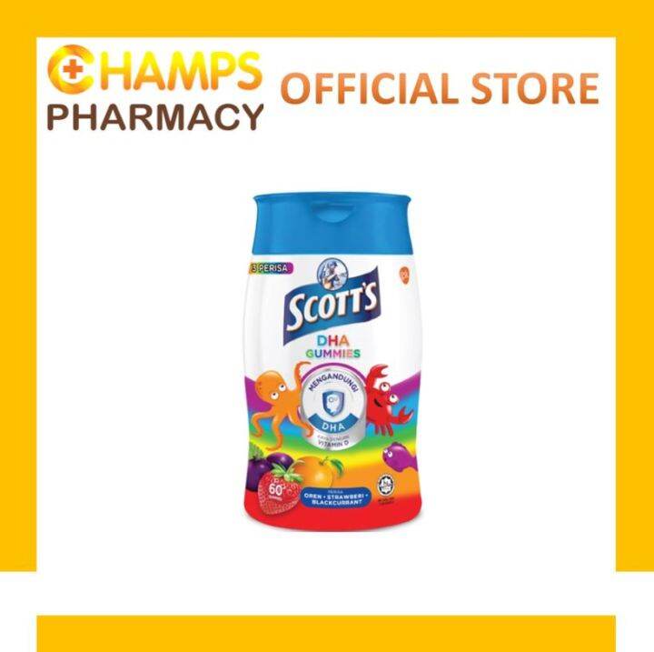 SCOTT'S DHA Chewable Gummies Assorted Flavour 60s (EXP:11/23) | Lazada
