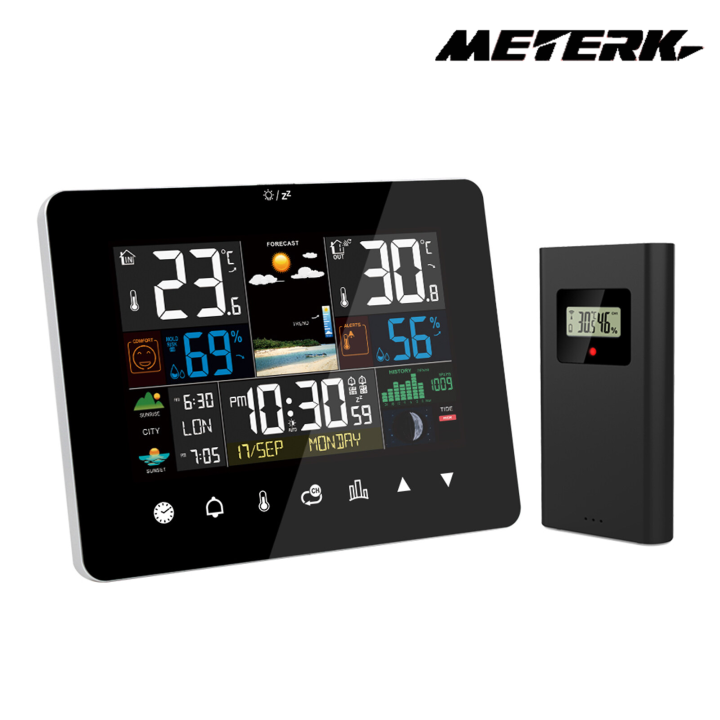 Meterk Sunrise and Sunset Weather Station Multi-function Alarm Clock ...