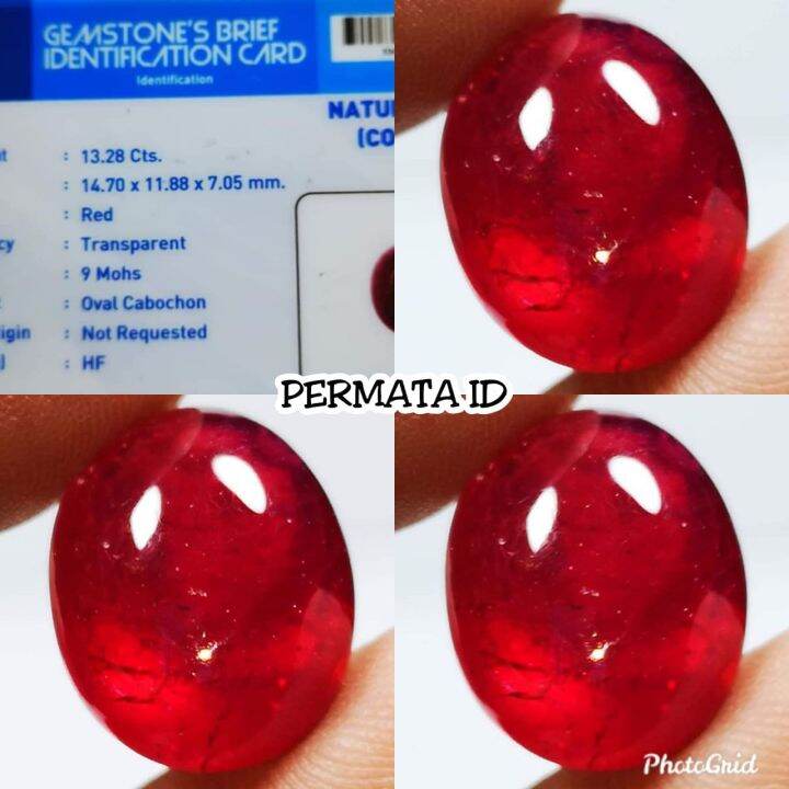 Natural Batu Permata Red Ruby Pigeon Beserta Memo Acc Lab | Lazada ...
