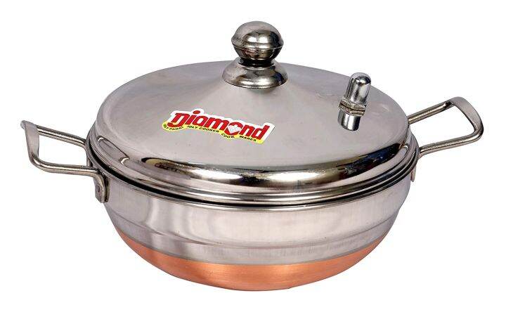 Diamond Stainless Multi Kadai With Idly Vessel Steamer (8 Idly SMALL ...