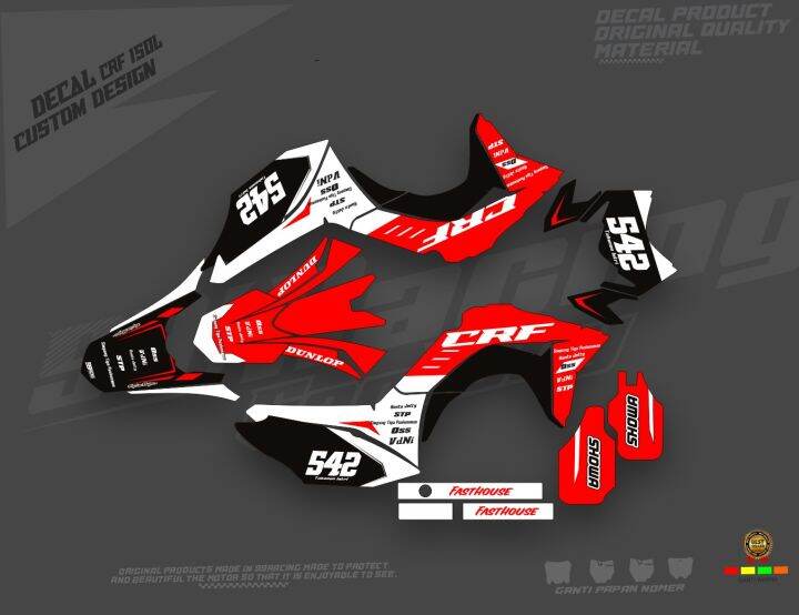 DECAL CRF 150L MERAH PUTIH TERBARU CUSTOM DESAIN | Lazada Indonesia