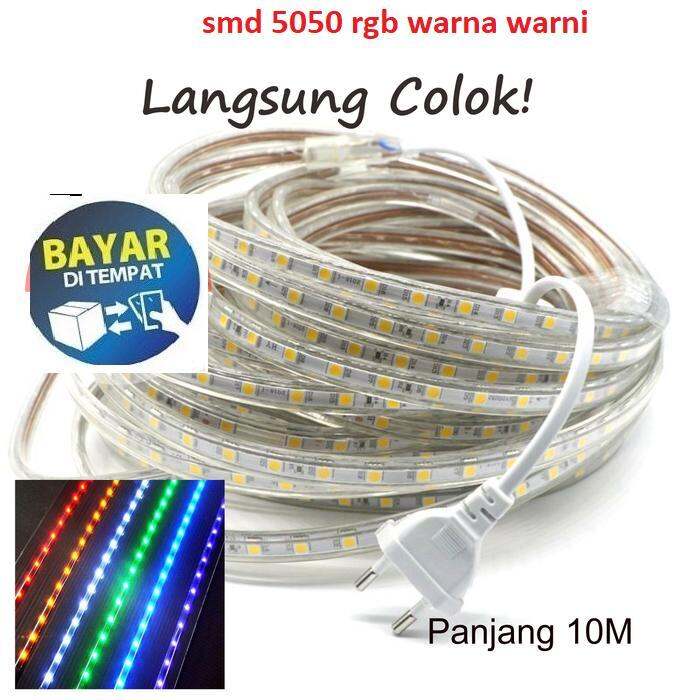 Lampu Led Strip 220V Smd 5050 10Meter/Lampu Plafon/Led Pohon/Lampu ...