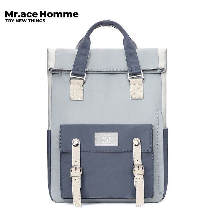 卐 Mr. ace Homme Backpack ญี่ปุ่นกระเป๋าเป้สะพายหลังความจุขนาดใหญ่สีทึบ ...