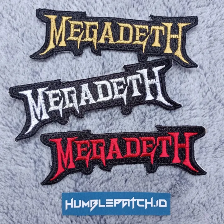 PATCH ON ! PAKET EMBLEM BORDIR BAND MEGADETH FONT LOGO ( 1 SET SESUAI ...
