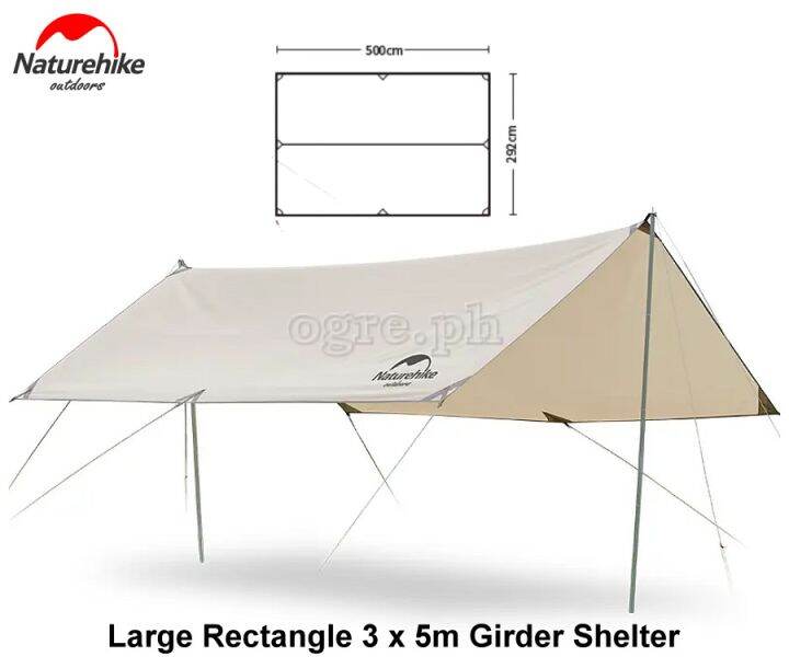 Naturehike NH20TM006-LR Girder Shelter / Sun Shade Tarp with 2 Poles ...