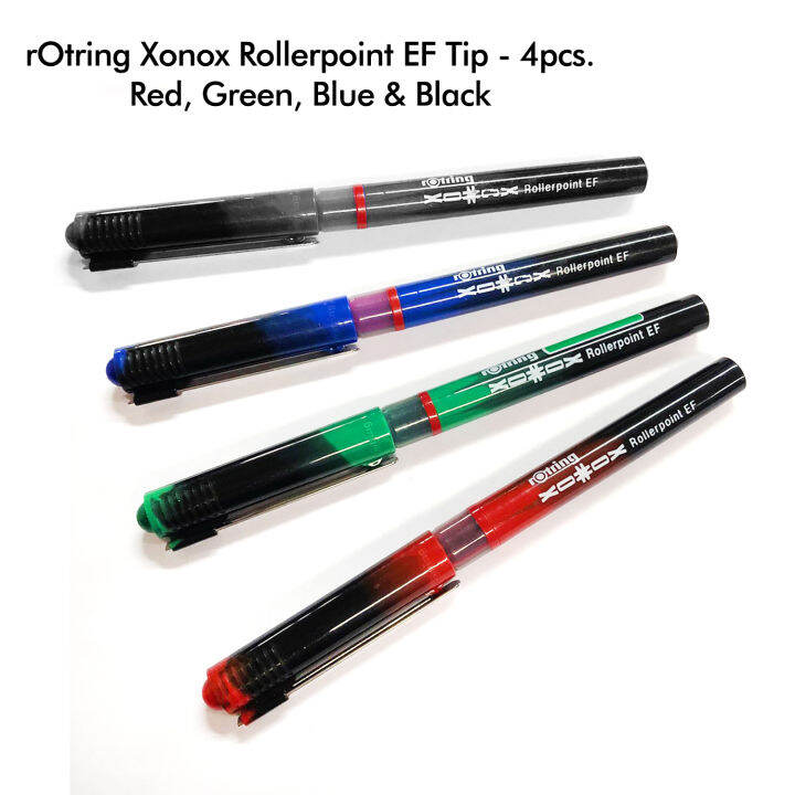 Rotring Xonox Rollerpoint EF - 4pcs. (Red, Blue, Green & Black) | Lazada PH
