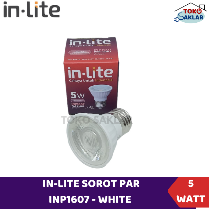 Inlite Lampu Led Sorot Spotlight 5w E27 PAR 5 Watt Ulir 220V | Lazada ...