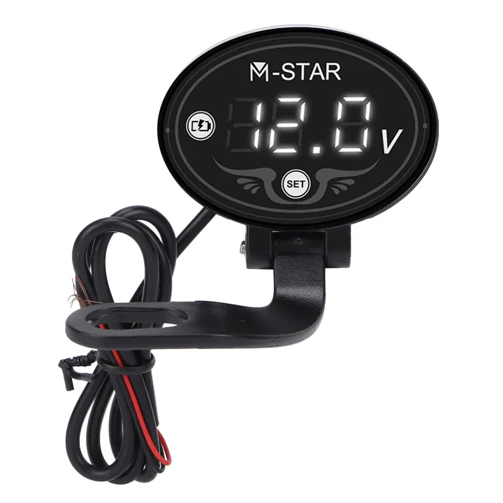 Motorcycle LED Voltmeter Digital 9‑24V Smart Waterproof Battery Monitor ...