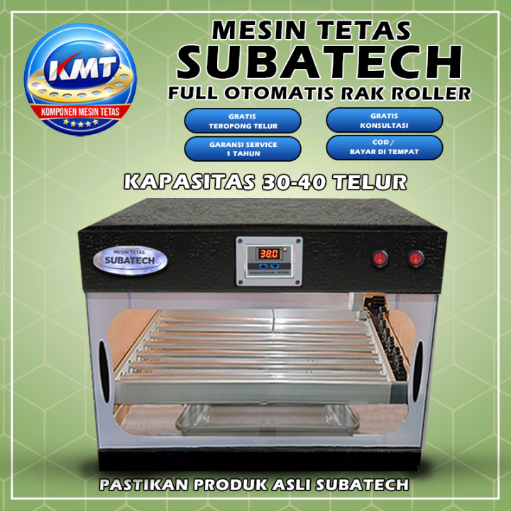 SUBATECH Mesin Tetas Telur Full Otomatis Kap. 30 Rak Roller Penetas ...