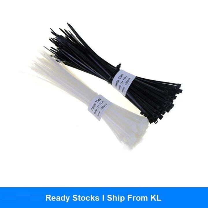 (Ready Stocks) 100pcs Cable Tie Nylon Wire 100mm / 150mm / 200mm ...