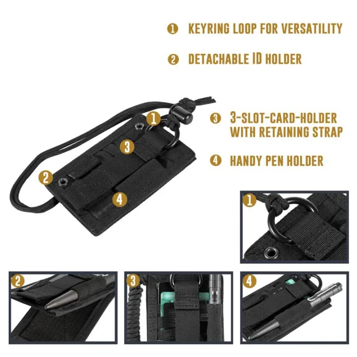 Army Fan Molle Tactical ID Card Case Patch Neck Lanyard and Credit Card ...