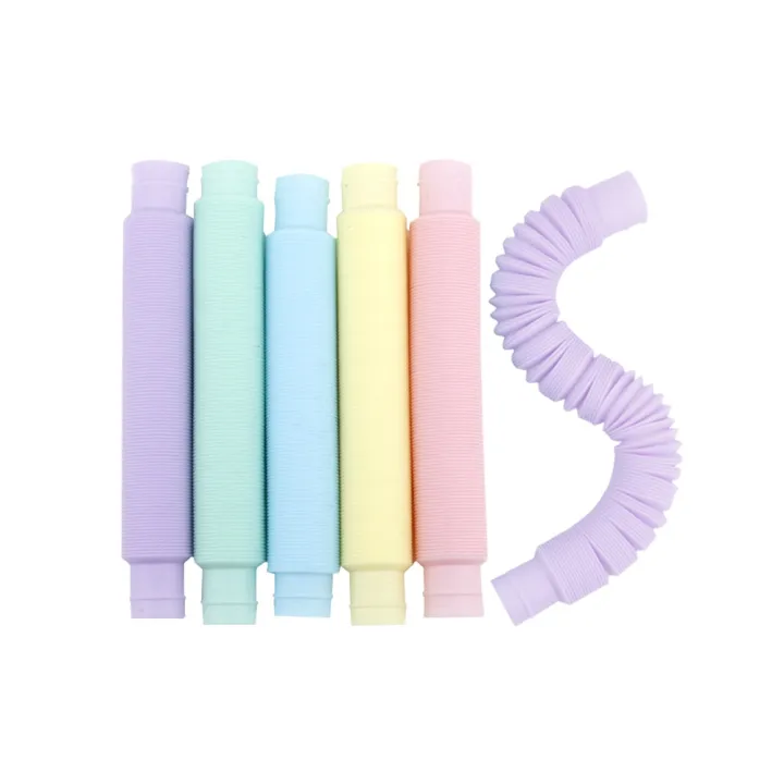 Macaron Pop Tubes Sensory Toy Stretchable Stress Anxiety Relief Plastic ...