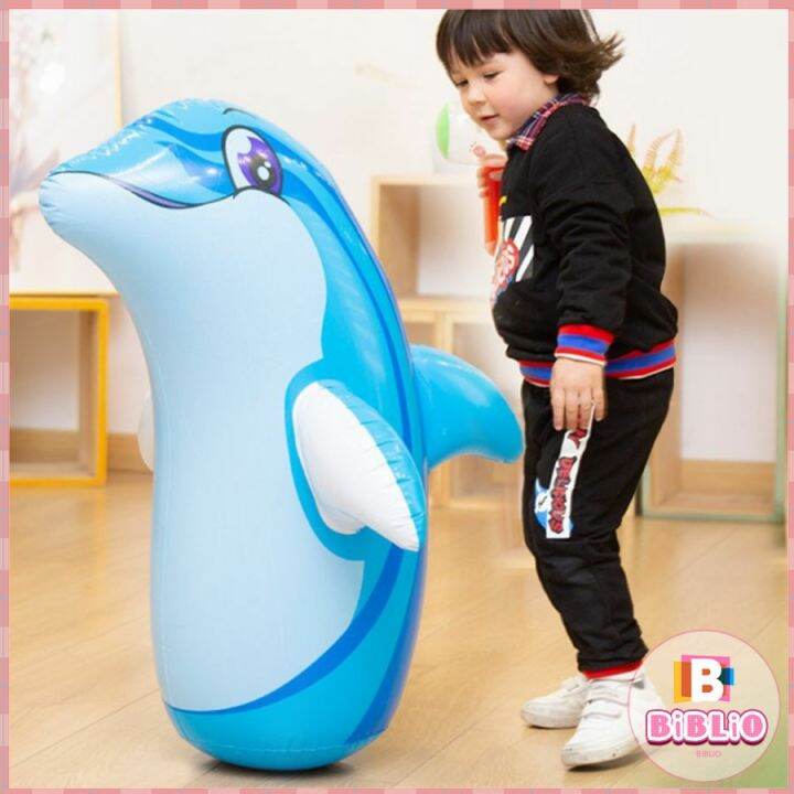 BIBLIO Tumbler Inflatable Rocking Tiger/dinosaur/dolphin Toy Balloon ...