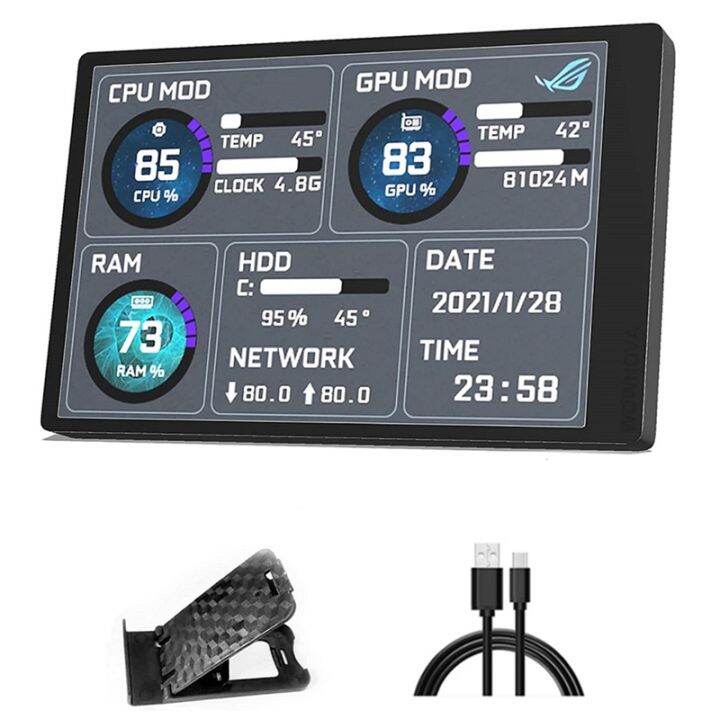 3.5inch IPS TYPE-C Mini ITX PC Case Monitor,DIY Computer Secondary ...