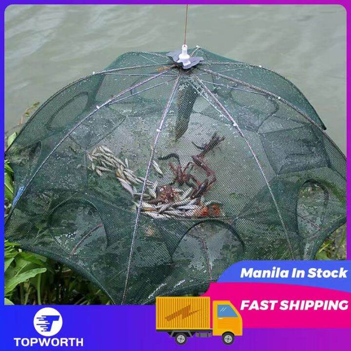 【Local delivery】6-16 Holes Portable Automatic Fishing Net Folding ...