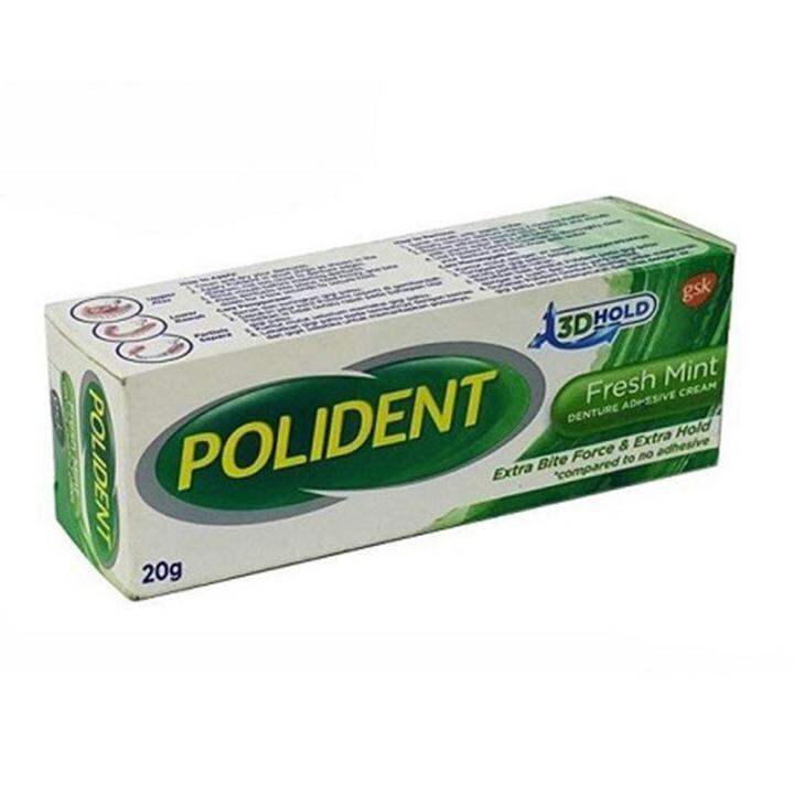 POLIDENT Adhesive Fresh Mint 20 gr Lem Gigi Palsu (Merah) | Lazada ...