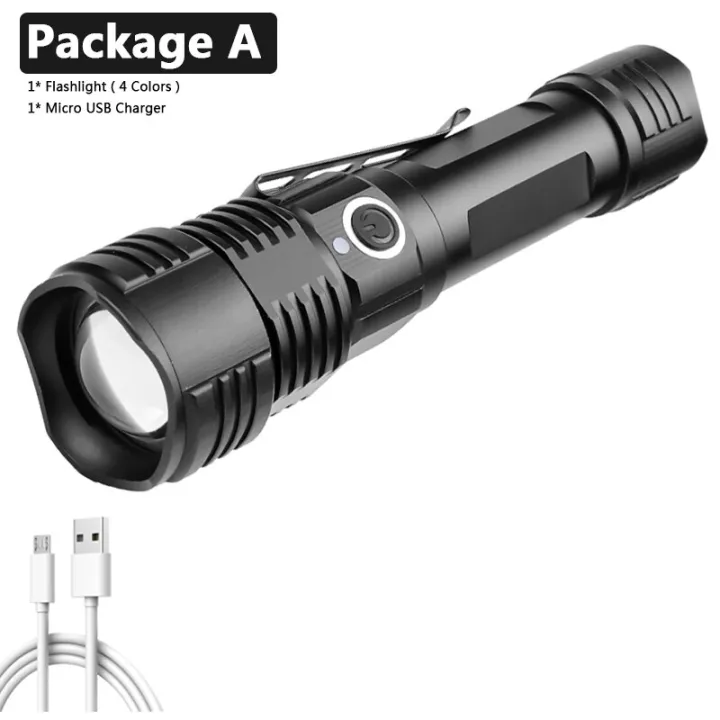 4 Colors in One Multi-functional LED Flashlight Power USB Rechargeable | Lazada PH