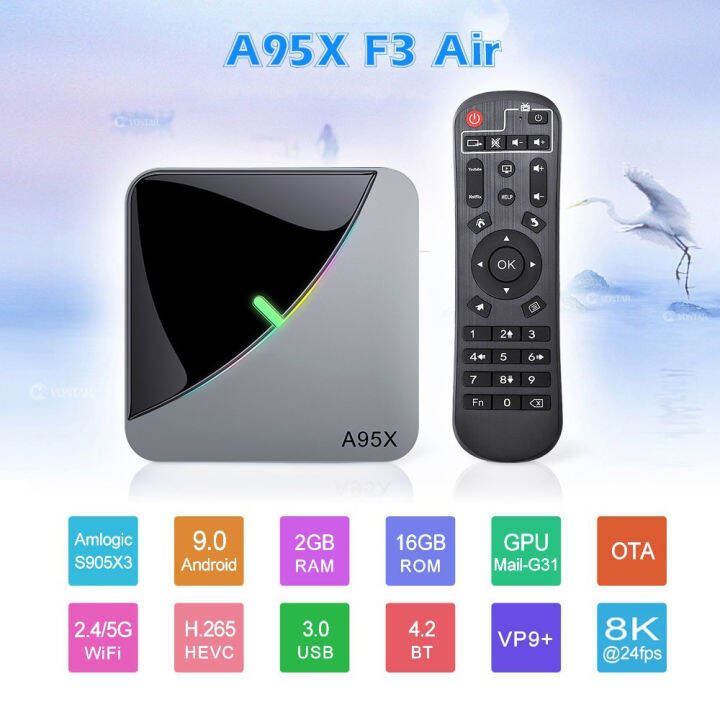 A95X F3 Air 8K RGB Light TV Box Android 9 Amlogic S905X3 2GB 16GB Wifi ...