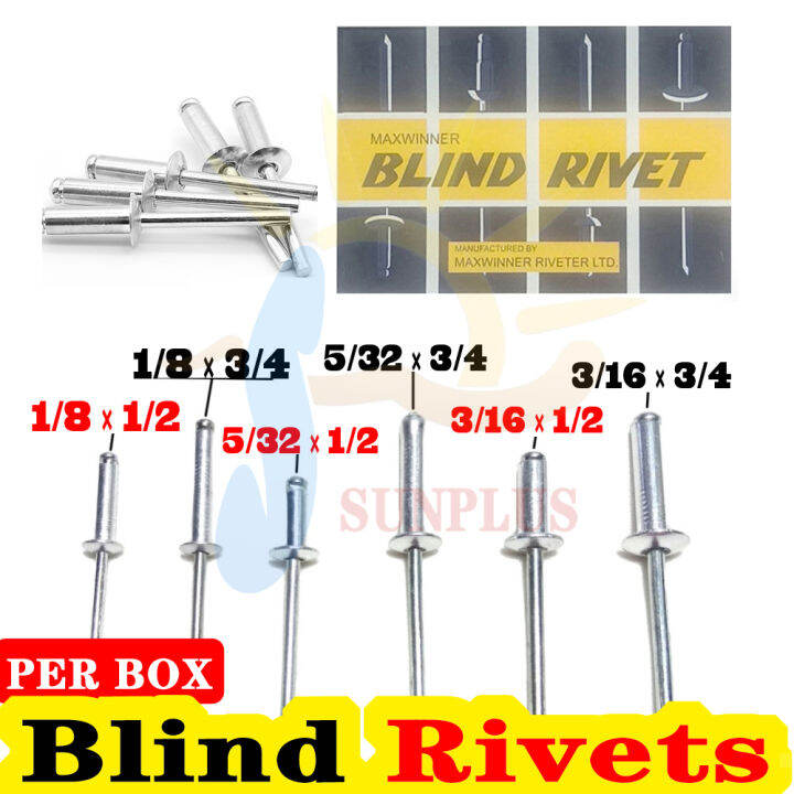 Brand New Aluminum High Quality Blind rivets 1/8 x 1/2，5/32x 1/2，3/16*1 ...