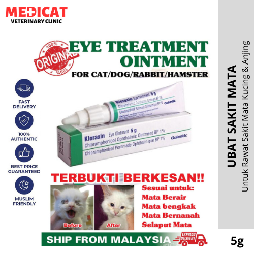 KIoraxin - Ubat Sakit Mata Kucing dan Anjing Original Vet - 5g | Lazada