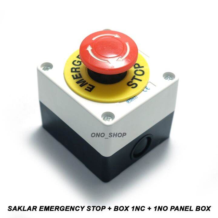 Saklar Emergency Stop + Box 1NC + 1NO Panel Box | Lazada Indonesia